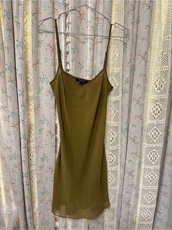 All Saints | Dresses | Allsaints Rayanna Olive Green Sheer Slip Dress ...